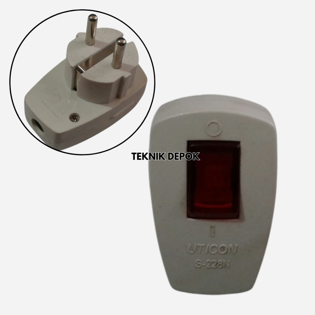 Jual Steker Saklar Lampu Uticon S-228N Colokan Listrik Switch On Off ...