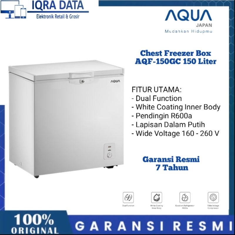 Jual Chest Freezer Box Aqua AQF-150GC 150 Liter Garansi Resmi 7 Tahun ...