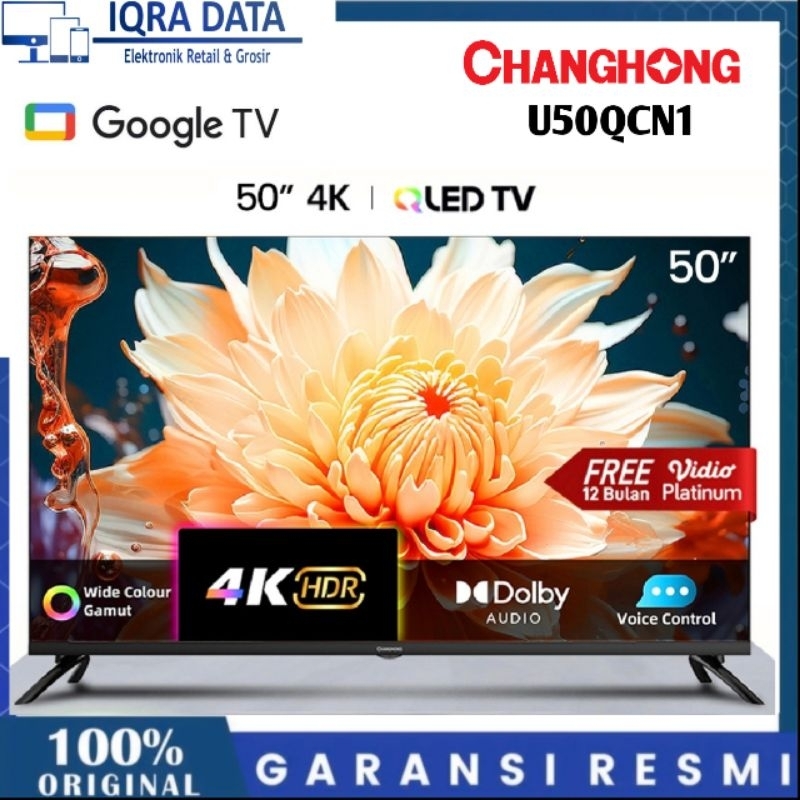 Jual TV CHANGHONG 50 INCH GOOGLE TV Q-LED 4K UHD HDR10+ - Dolby Audio - Youtube/Netflix ...