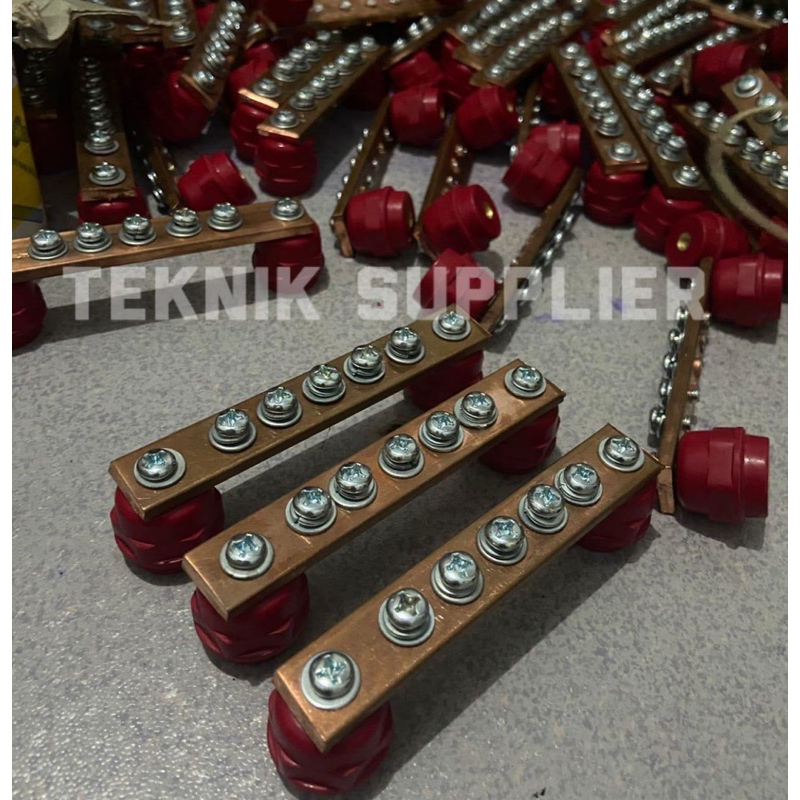 Jual busbar tembaga murni 5mm x 20mm x 120mm 5baut m6 komplit sesuai ...