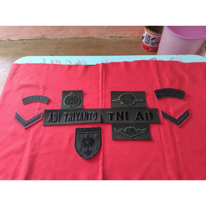 Jual papan nama TNI ad bahan gelap full hitam berkualitas mika,perkeras,bias | Shopee Indonesia