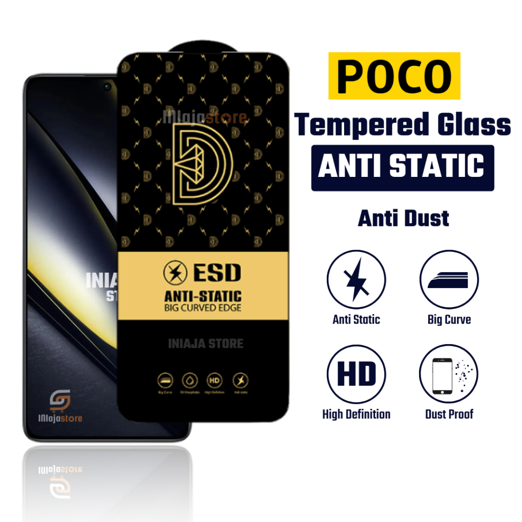Jual Tempered Glass HD Anti Static Poco F6 F6 Pro F5 F5 Pro X6 5G X6 Pro 5G M6 5G M6 Pro C71 C75 ...
