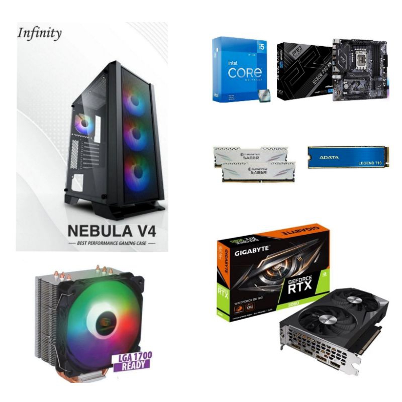 Jual Rakitan PC Gaming / Rendering Intel Core i5 12400F Box Gen 12 LGA 1700 VGA RTX 3060 12GB ...