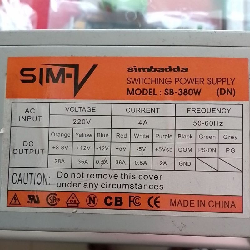 Jual Power supply PSU simbadda SIM-V 380w | Shopee Indonesia