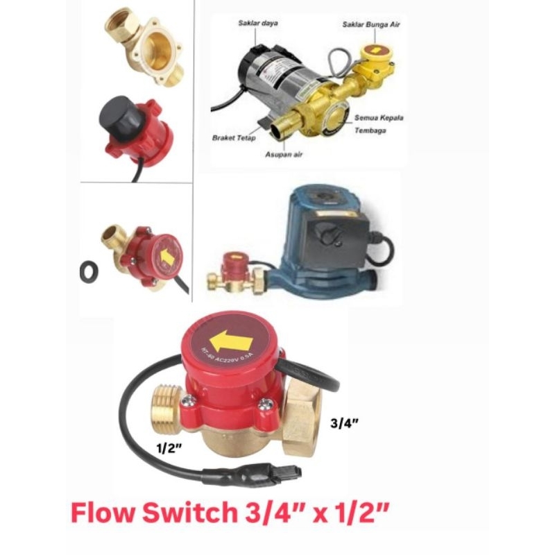 Jual Flow Switch Booster Pump 3/4" x 1/2" 60watt | Shopee Indonesia