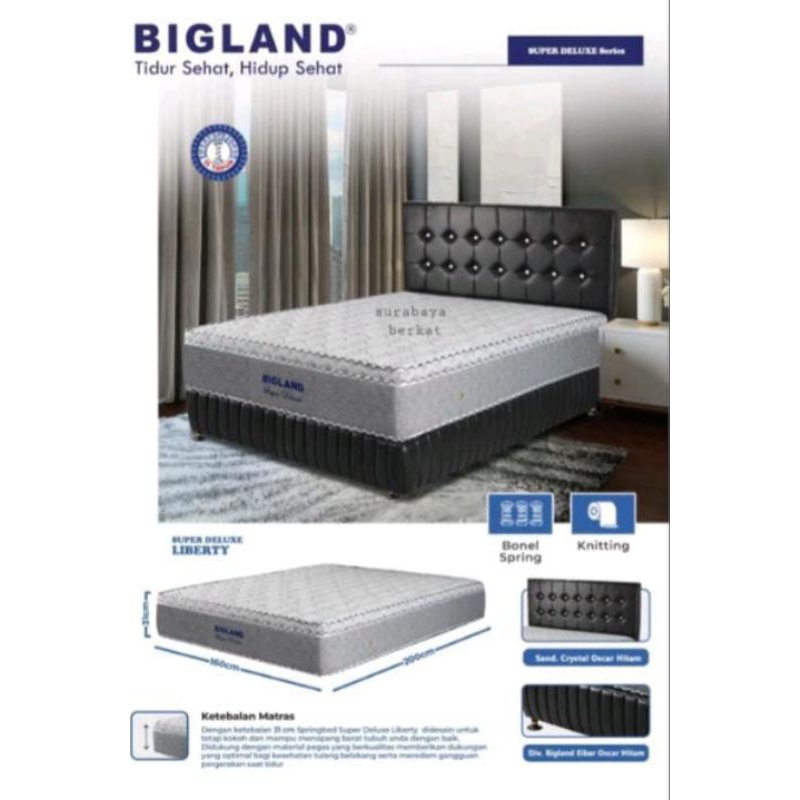 Jual spring bed set super deluxe bigland (kasur dipan dan sandaran ...