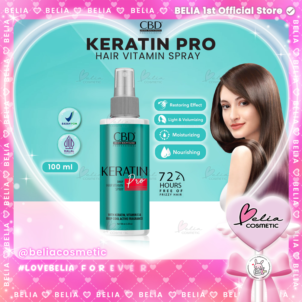 Jual BELIA CBD Professional Keratin Pro Daily Hair Vitamin Spray 100ml ...