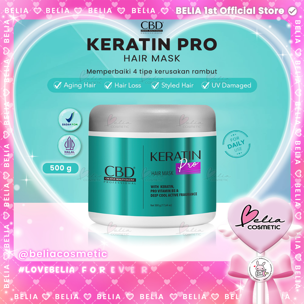 Jual BELIA CBD Professional Keratin Pro Daily Use Hair Mask | 250 dan ...