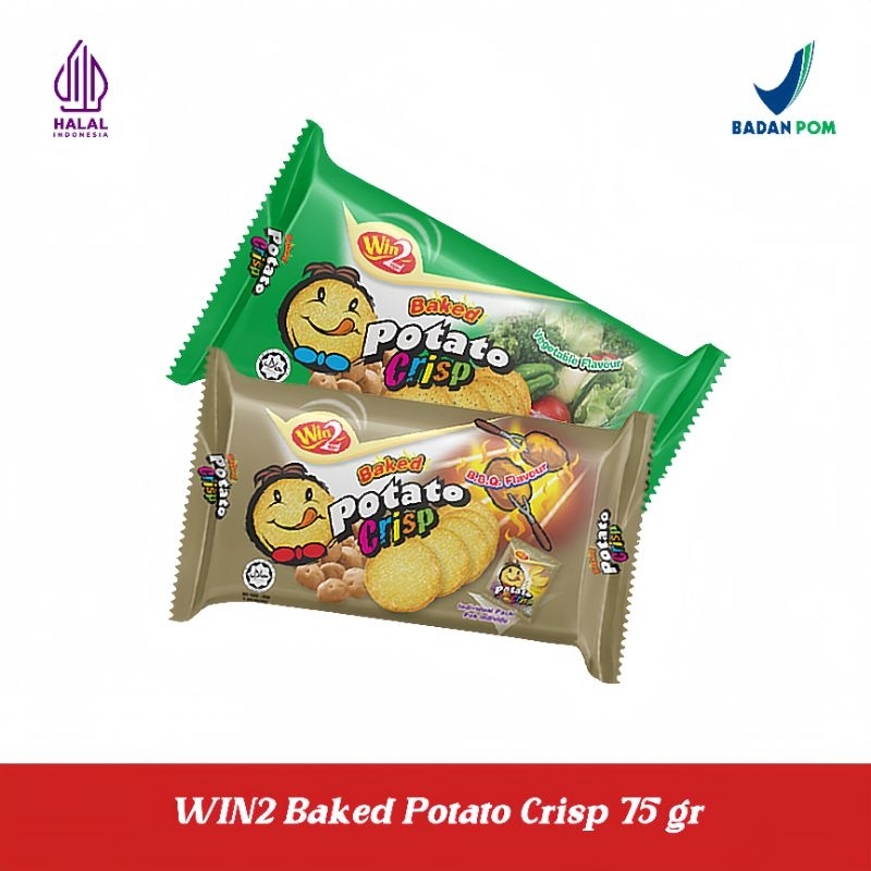 Jual WIN2 Baked Potato Crisp 75 gr Barbeque / Vegetable Snack Cemilan ...