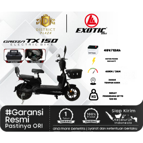 Jual Sepeda listrik Exotic Groza TX 150 Bergaransi Resmi 500Watt ...