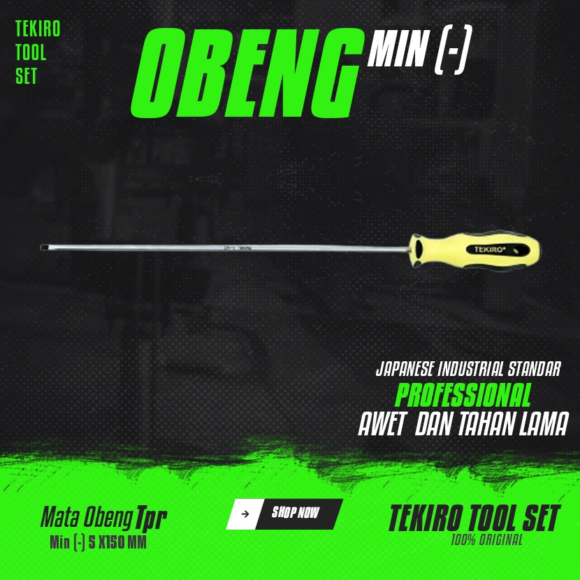 Jual TEKIRO Obeng Minus Min - Kuning TPR 5x150 Screwdriver Perkakas ...