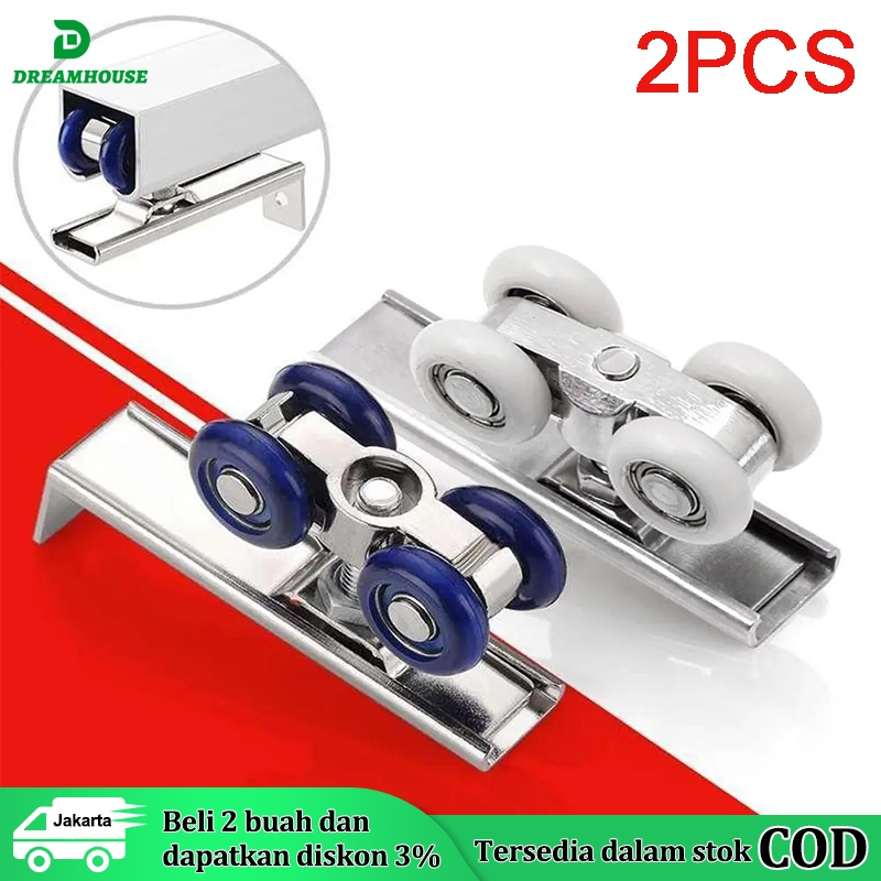 Jual 2Pcs/Set Roda Sliding Door Roller Atau Roda Buat Pintu Geser - 8 Wheels Home Room Wood Door ...