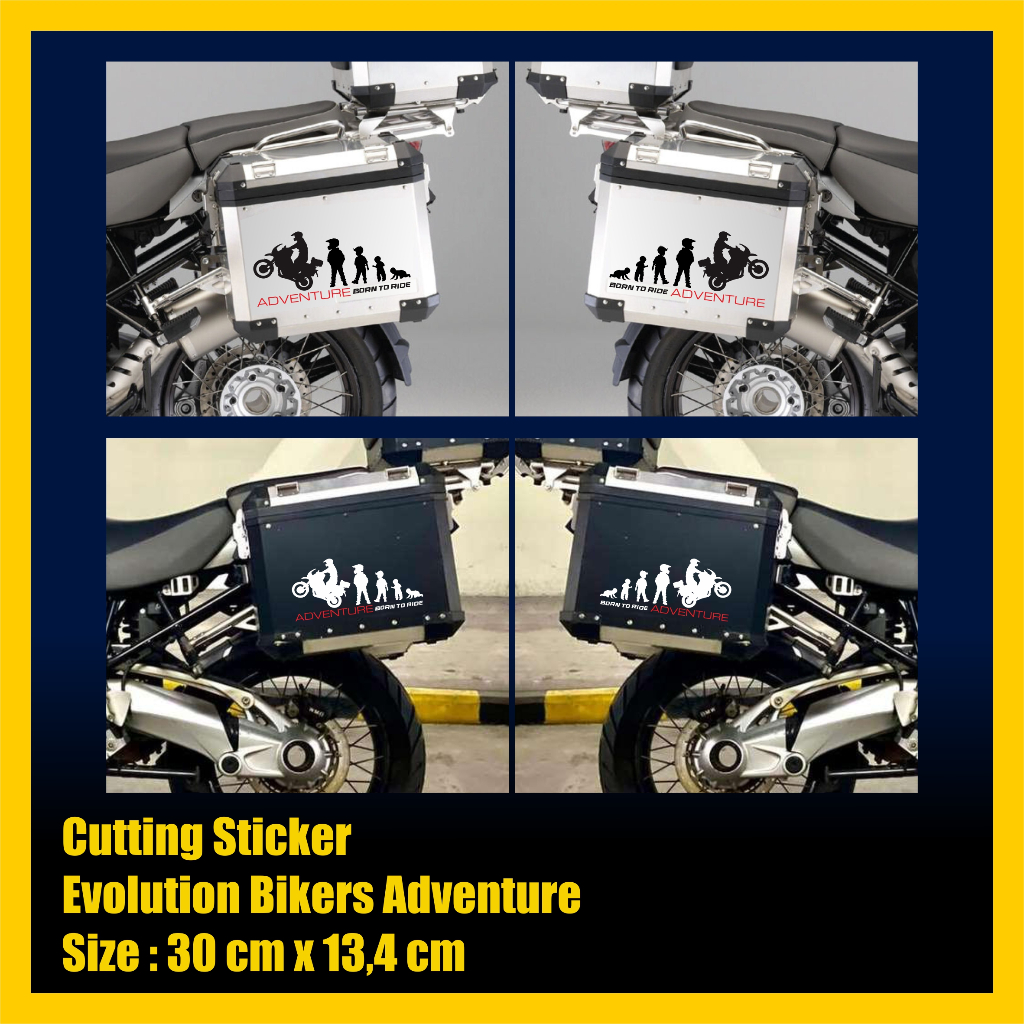 Jual Stiker Cutting Evolution Bikers Adventure, born to ride, stiker ...
