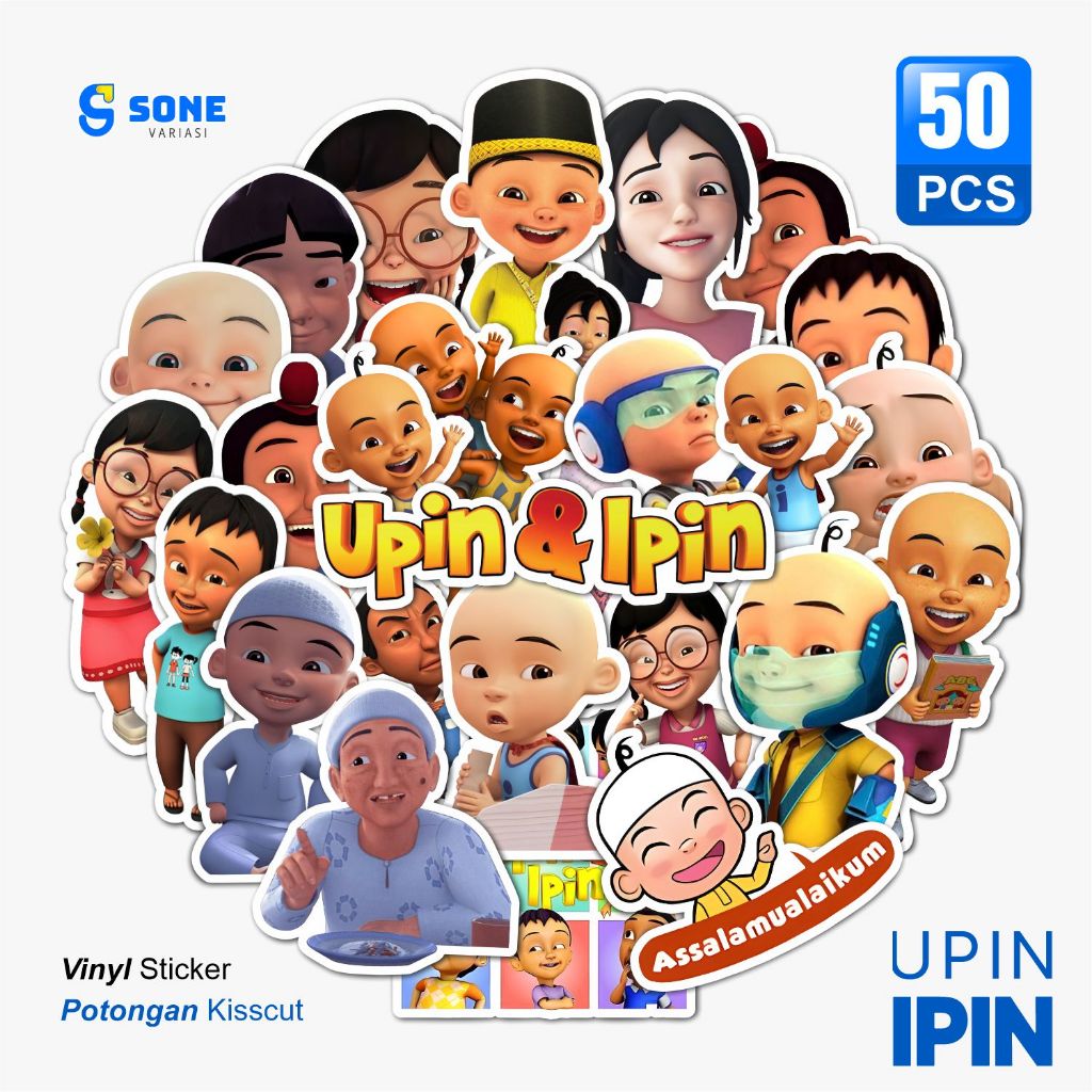 Jual Sticker Pack Kartun UPIN IPIN Waterproof Aesthetic- untuk Laptop ...