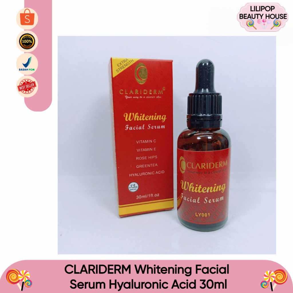 Jual CLARIDERM Whitening Facial Serum Hyaluronic Acid 30ml | Shopee ...