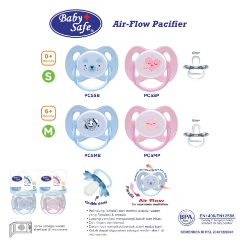 Jual BabySafe Air Flow Pacifier PC5S PC5M | Kompeng Bayi dengan ...