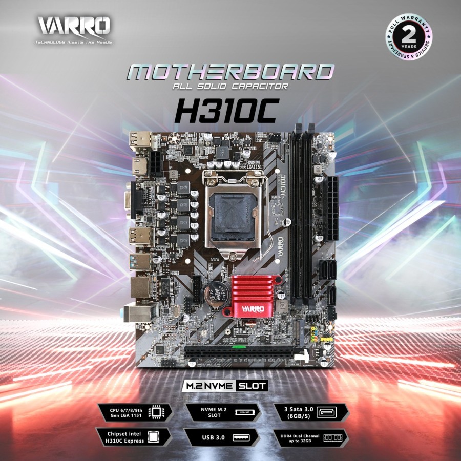 Jual Mobo Motherboard Varro H310C Lga 1151 Support Intel Gen 6/7/8/9 DDR4 | Shopee Indonesia