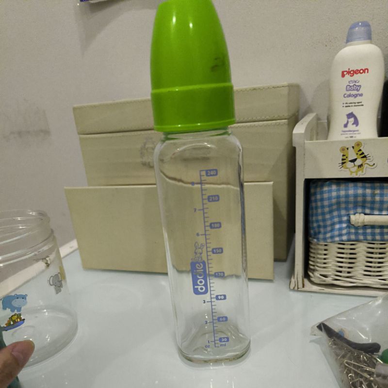 Jual botol susu kaca merek dodie 240ml include nipple | Shopee Indonesia