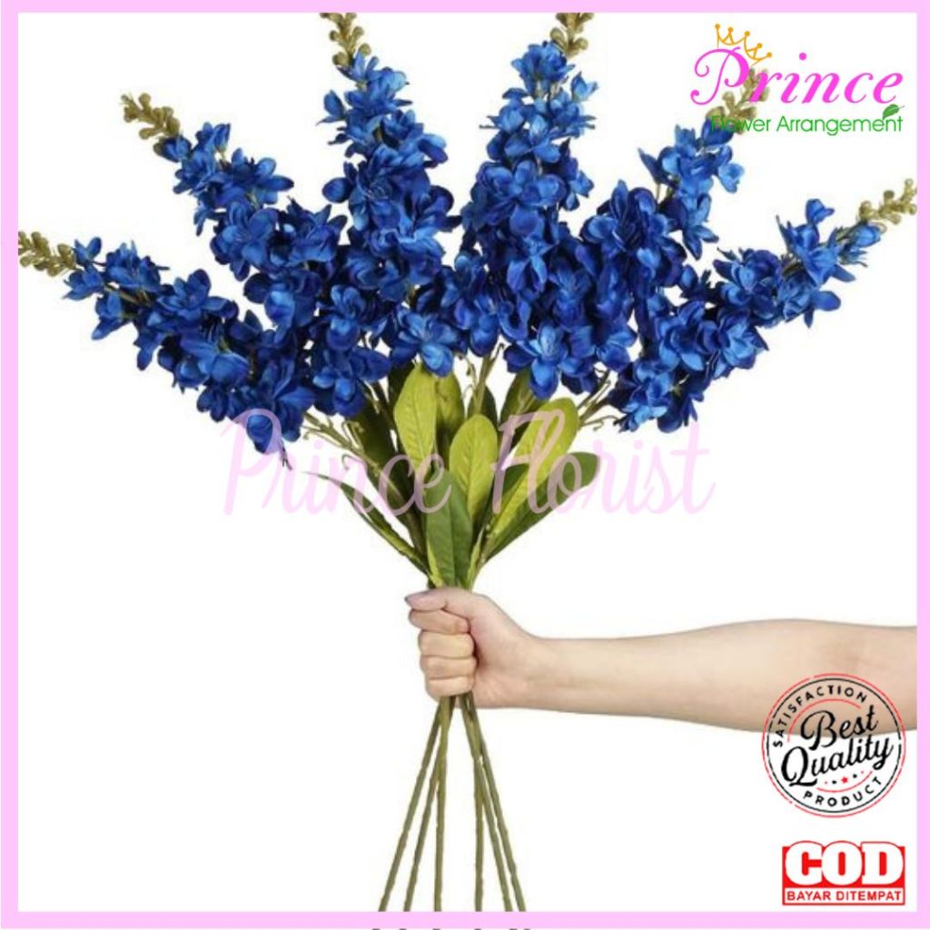 Jual 1 TANGKAI PANJANG BUNGA HYACINTH ARTIFICIAL DAUN OVAL 74CM ...