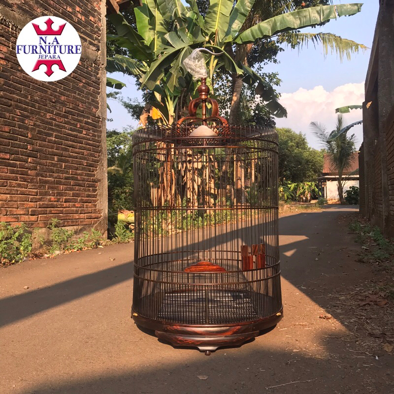 Jual Sangkar murai batu kayu sonokeling no2 diameter 58cm,Kandang murai ...