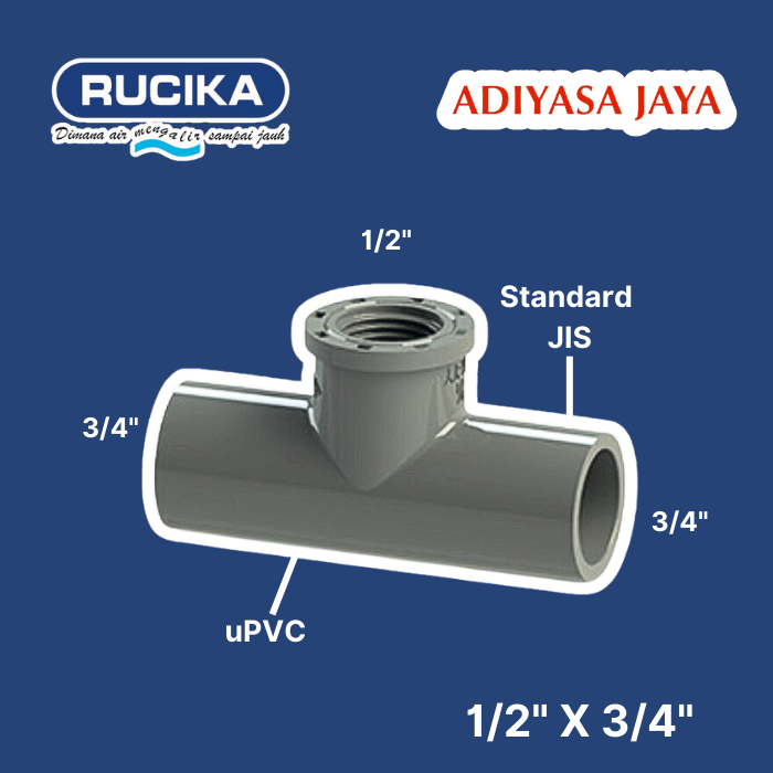Jual Faucet Tee AW 1/2 X 3/4 (Rucika) / TDD (Tee Drat Dalam) | Shopee ...