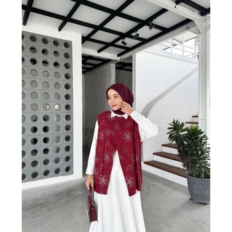 Jual VEST BATIK BUNGA KLASIK/VEST BATIK WANITA MURAH TERBARU | Shopee ...
