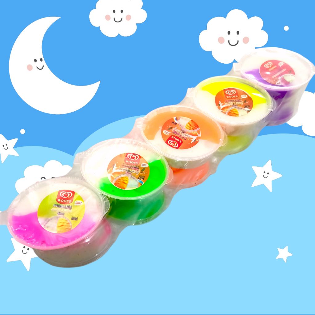 Jual (10 Pcs) Mainan Slime Cup Ember Mix / Slem Boba Buah Clear Metalik ...