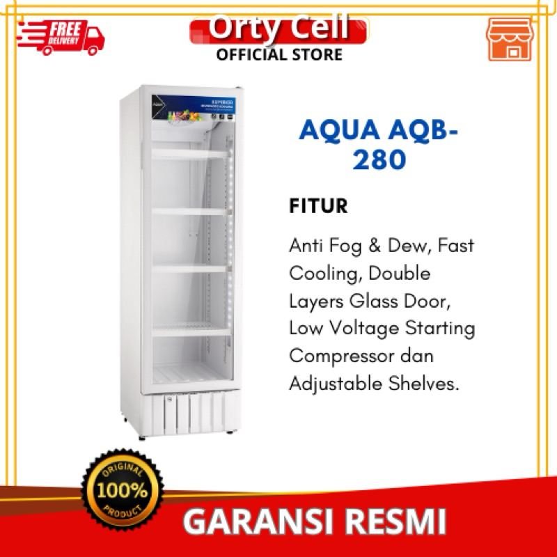 Jual Showcase Display Cooler AQUA 4 Rak AQB-280 LAMPUNG | Shopee Indonesia