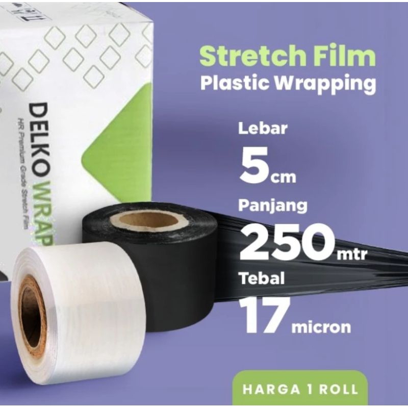 Jual Stretch Film Roll / Plastik Wrapping Barang BENING HITAM 5x250 ...