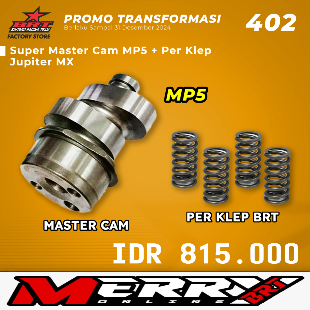 Jual Promo 402 Paket Master Cam dan Per Klep BRT MX King Xabre Jupiter MX MX New R15 V2 Vixion ...