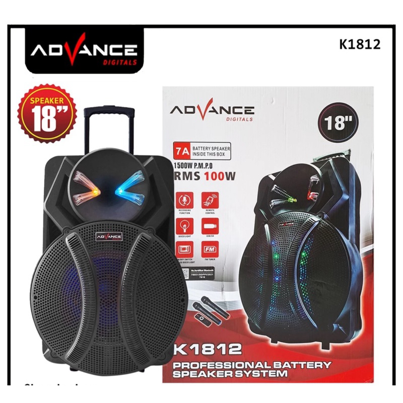 Jual Speaker advance 18 inc k1812 free mic 2 wireless / speaker meeting 18 inc advance k1812 ...