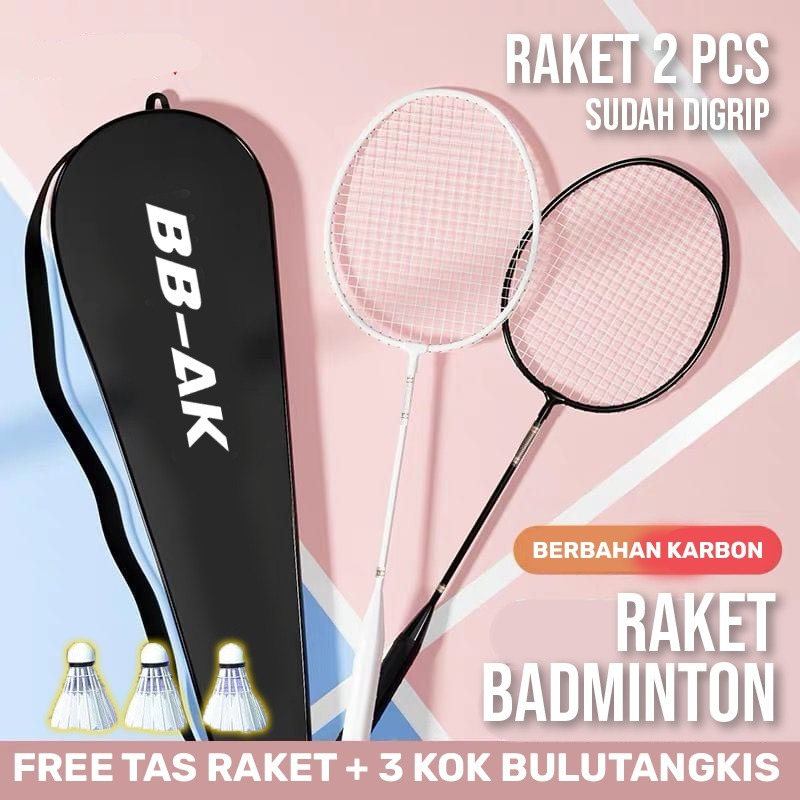 Jual BBAK Raket Badminton Raket Bulu Tangkis Isi 2 Bahan FULL CARBON ...