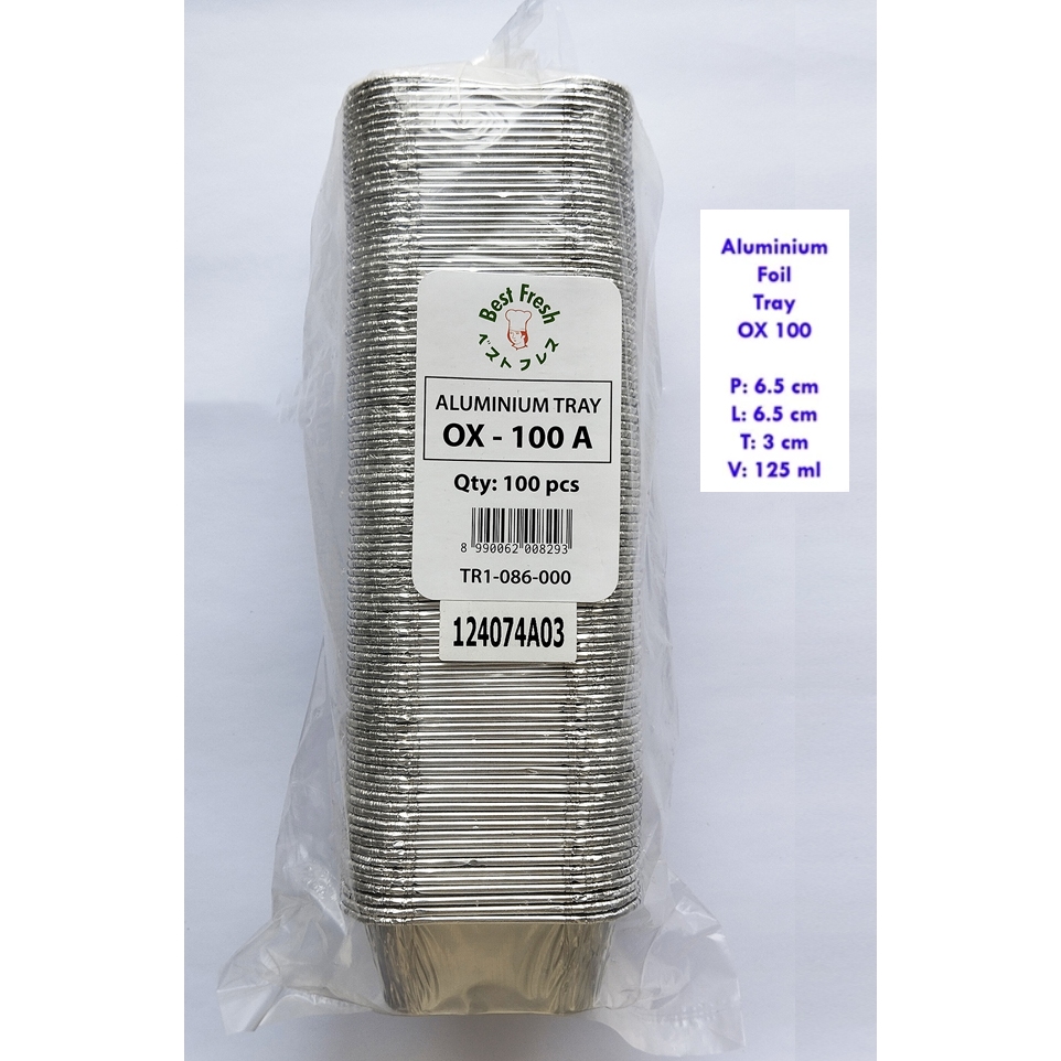 Jual Aluminium Foil Tray OX100 Aluminium Foil Cup OX 100 A Kotak Bujur Sangkar ( 100 Pcs ...