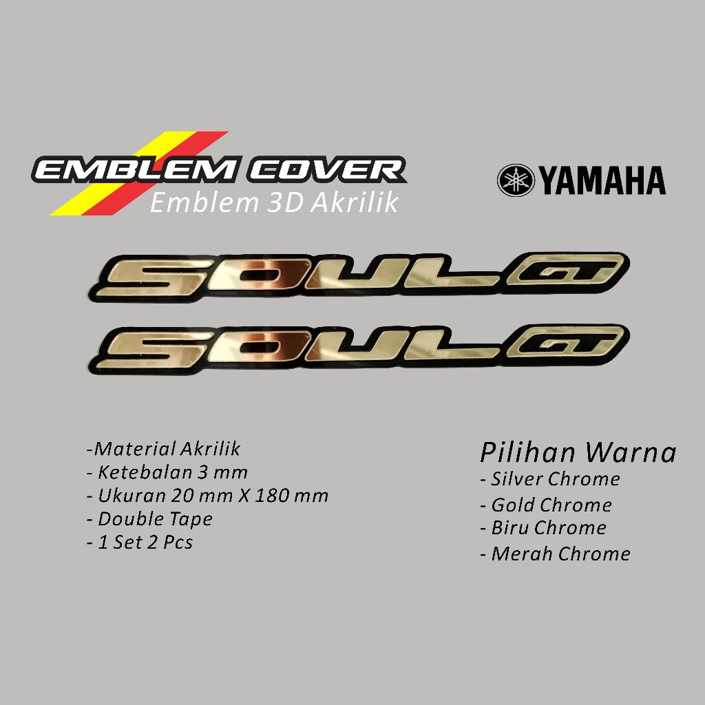 Jual emblem 3d akrilik mio soul gt sepasang stiker timbul bahan akrilik ...