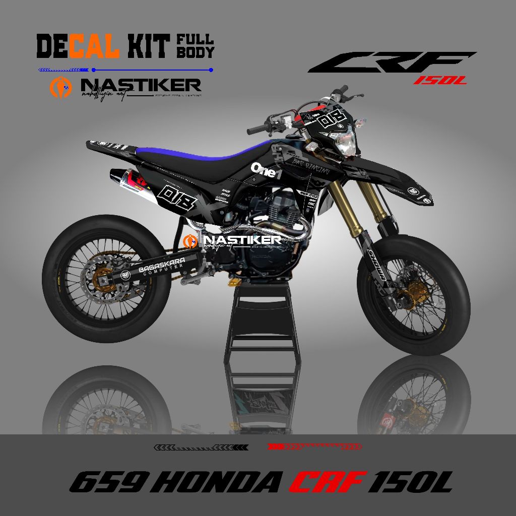 Jual DECAL CRF FREE CUSTOM DESAIN NAMA DAN NOMOR - sticker decal crf ...