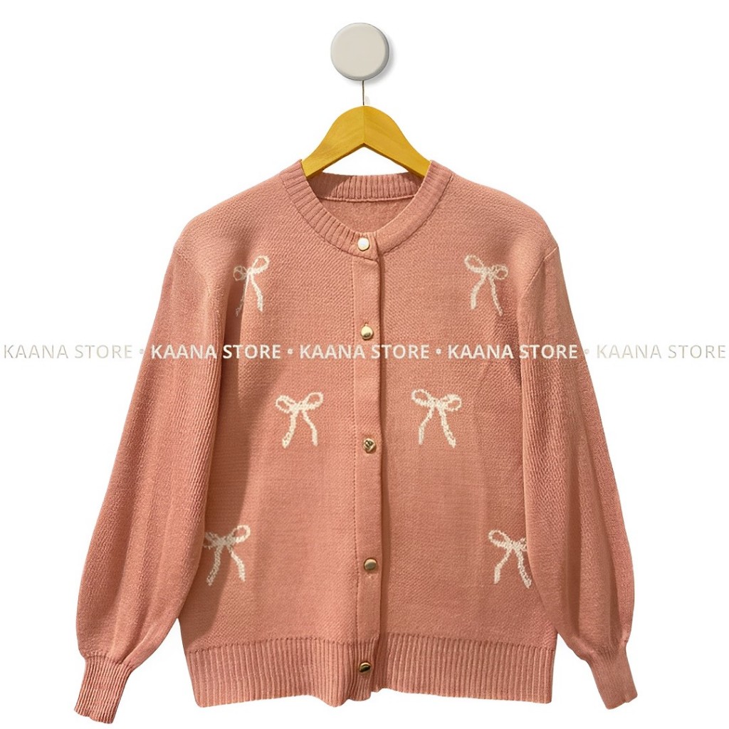 Jual LILY Cardigan Ribbon-Cardigan Knit -Cardigan Pita Coquette Knitwear Rajut Simple-Atasan ...
