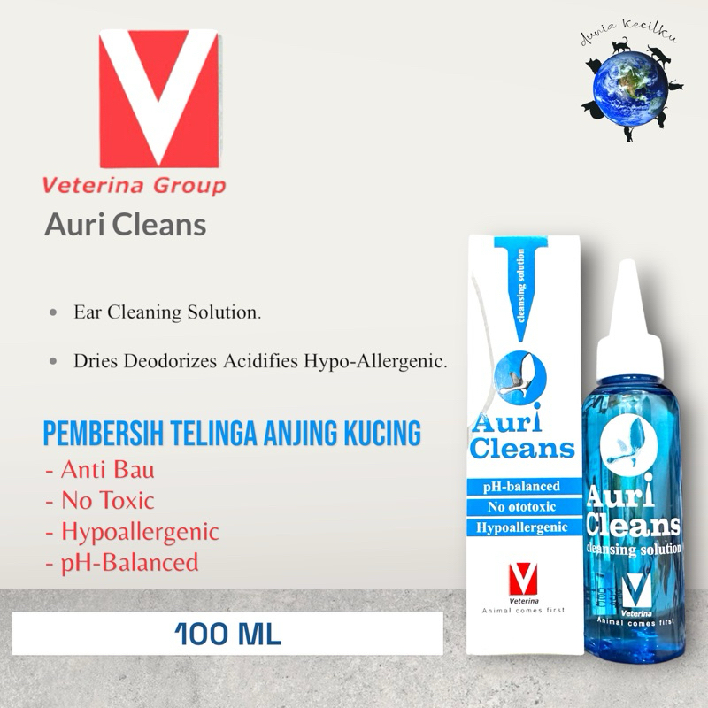 Jual Auri Cleans Ear Cleanser / Cairan Pembersih Telinga Anjing Kucing PH Balanced ...
