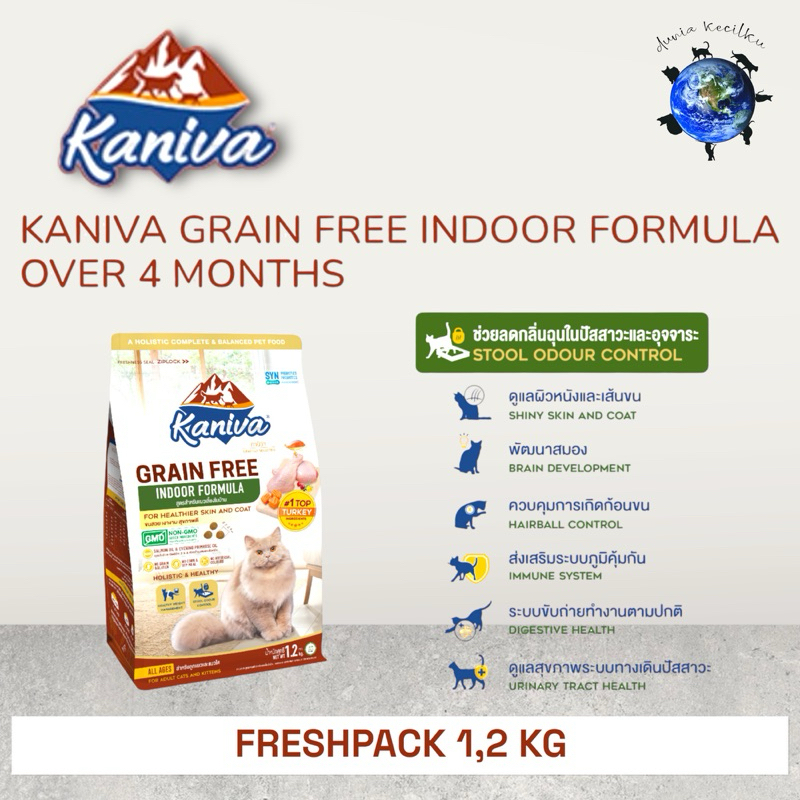 Jual Kaniva Grain Free Indoor Formula Chicken For Cats (4 Bulan Keatas) - Premium Dry Cat Food ...