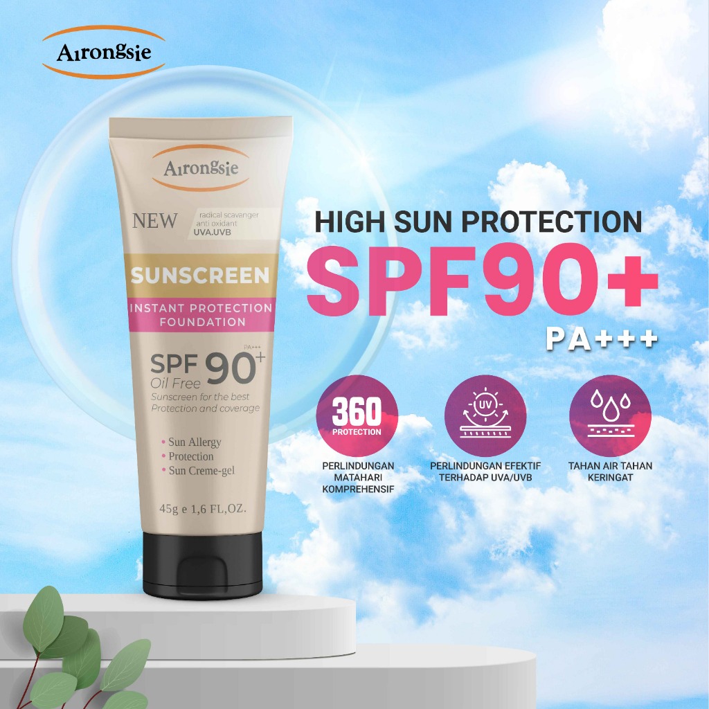 Jual AIRONGSIE Sunscreen SPF90+ SPF60+ PA+++ UV Pemutih Wajah BB Cream Profesional Sunblock ...