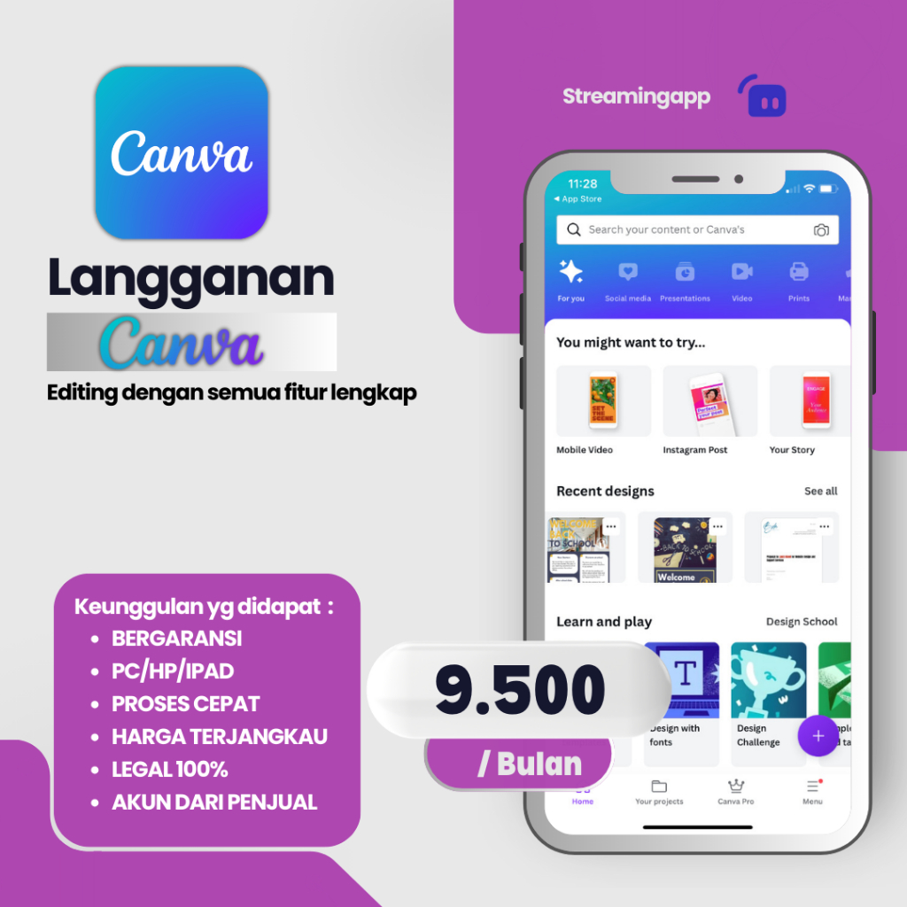 Jual CANVA PRO untuk Desain Konten sosmed, Promosi, Presentasi PPT, Video Dll Bergaransi ...
