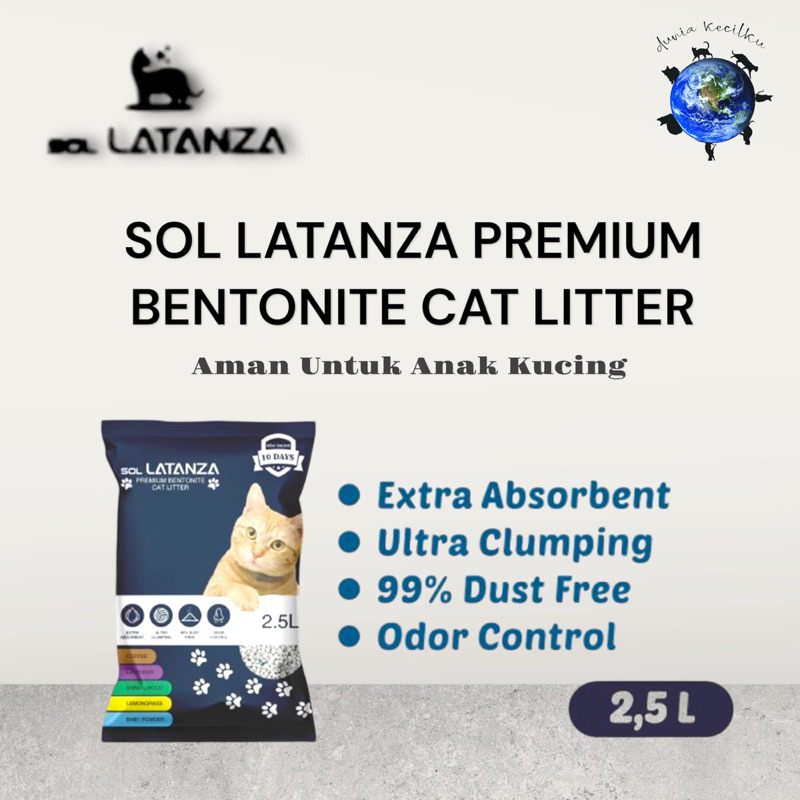 Jual Sol Latanza Premium Bentonite Cat Litter - Pasir Gumpal Wangi Aman Untuk Anak Kucing (2,5 ...