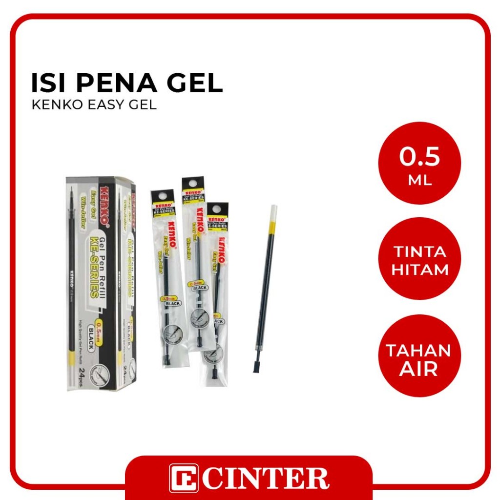 Jual KENKO - REFILL PENA / ISI PENA EASY GEL/WIN - JELLER 0.5 MM BLACK ...
