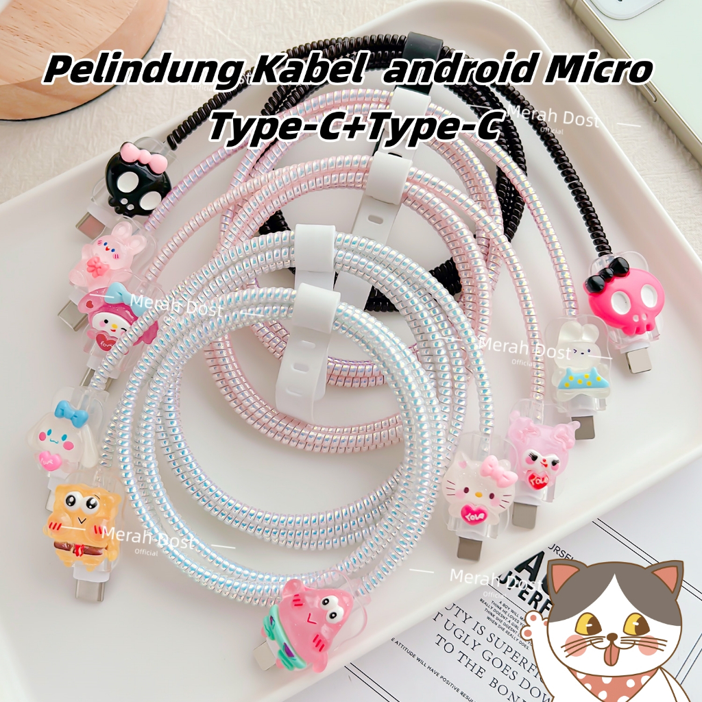 Jual 1 Set 4 item Pelindung Kabel Charger android Micro Type-C+Type-C ...