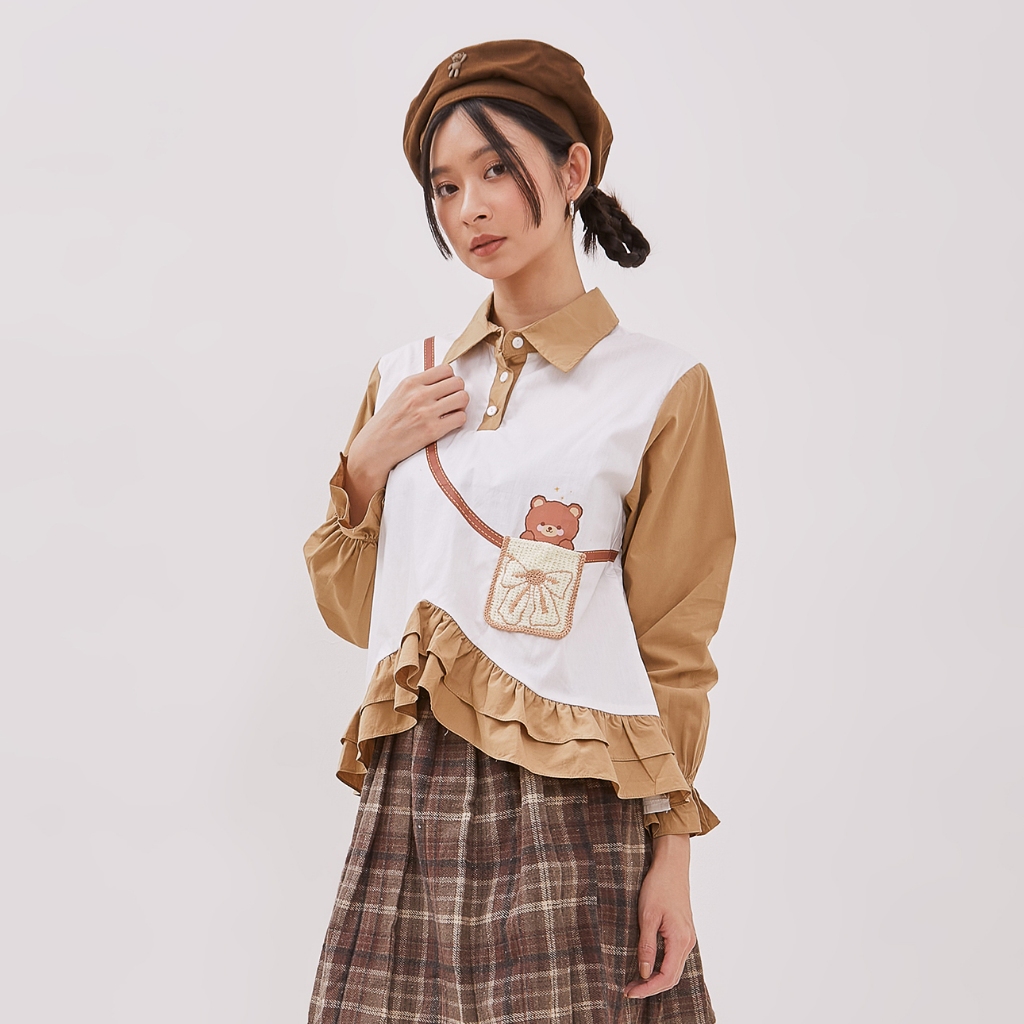 Jual Pocket Bear Printed 022 | Wilexa Official | Kemeja Wanita | Shopee ...