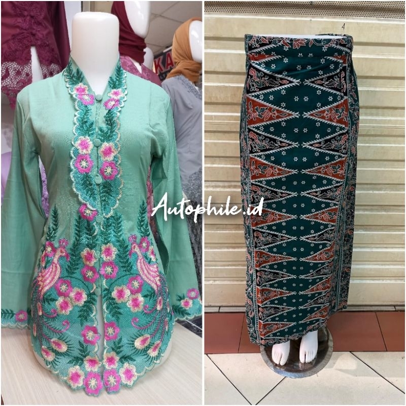 Jual SET KEBAYA ENCIM BORDIR MOTIF MARAK SIZE M- 3L JUMBO LENGAN ...