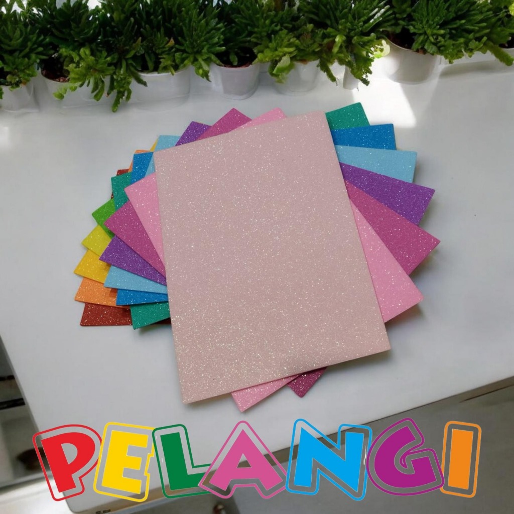 Jual PELANGI | Kertas Spons Glitter | Warna-warni | Kerajinan tangan ...