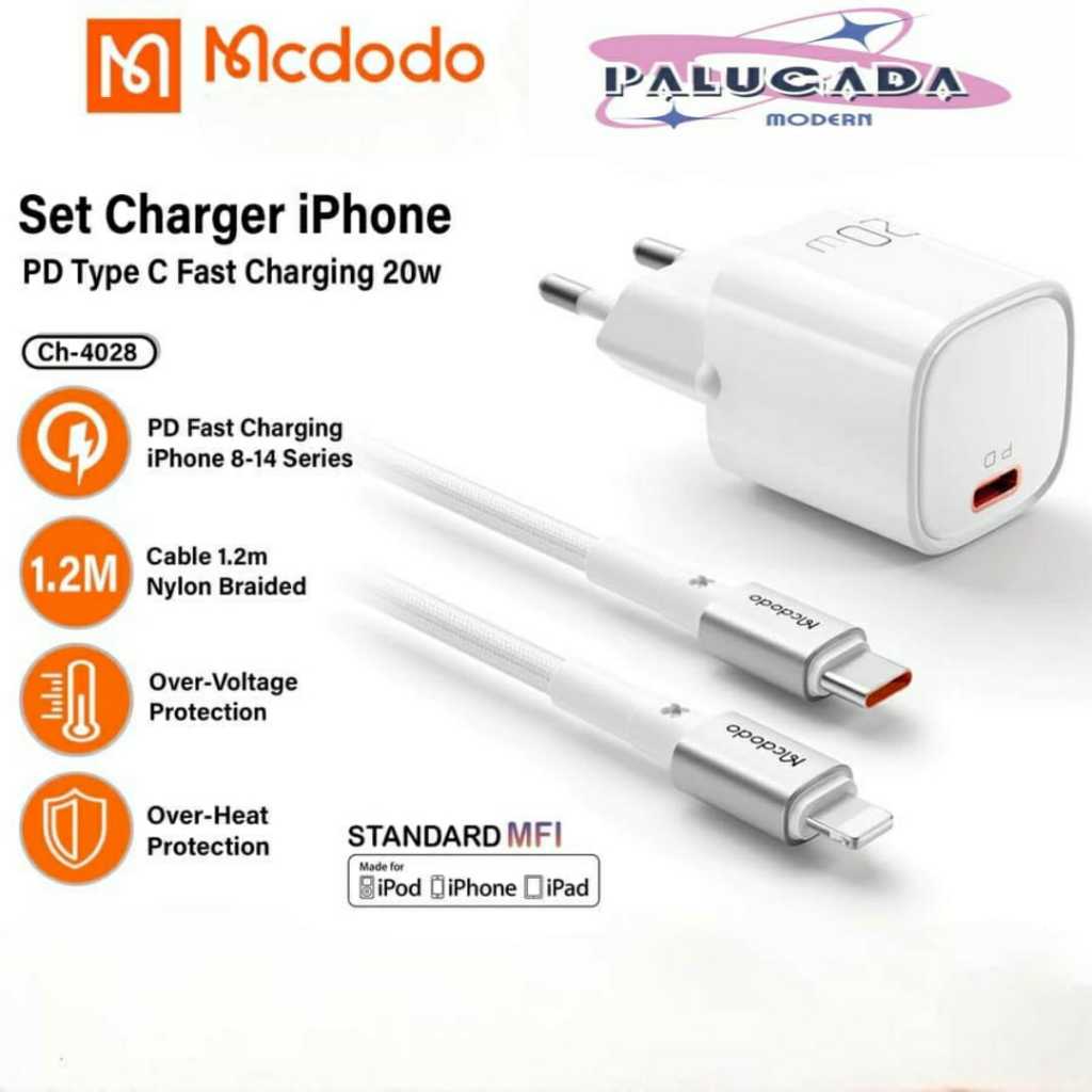Jual MCDODO Kepala Charger 20w PD Type C Fast Charging For iPhone dan ...