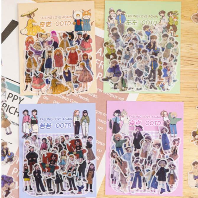 Jual OOTD STYLE STICKERS SET PET Sticker DIY Decoration Material ...