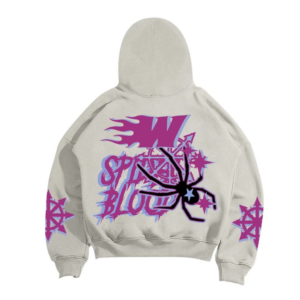 Jual WAISE | HOODIE ZIPPER BOXY |SPIDER PURPLE | Shopee Indonesia