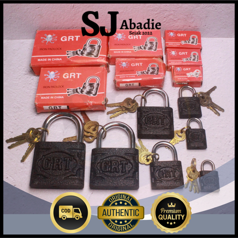 Jual (12 PC) GRT Gembok Pagar Hitam Krom Tebal 20 30 40 50 mm | SJ ...